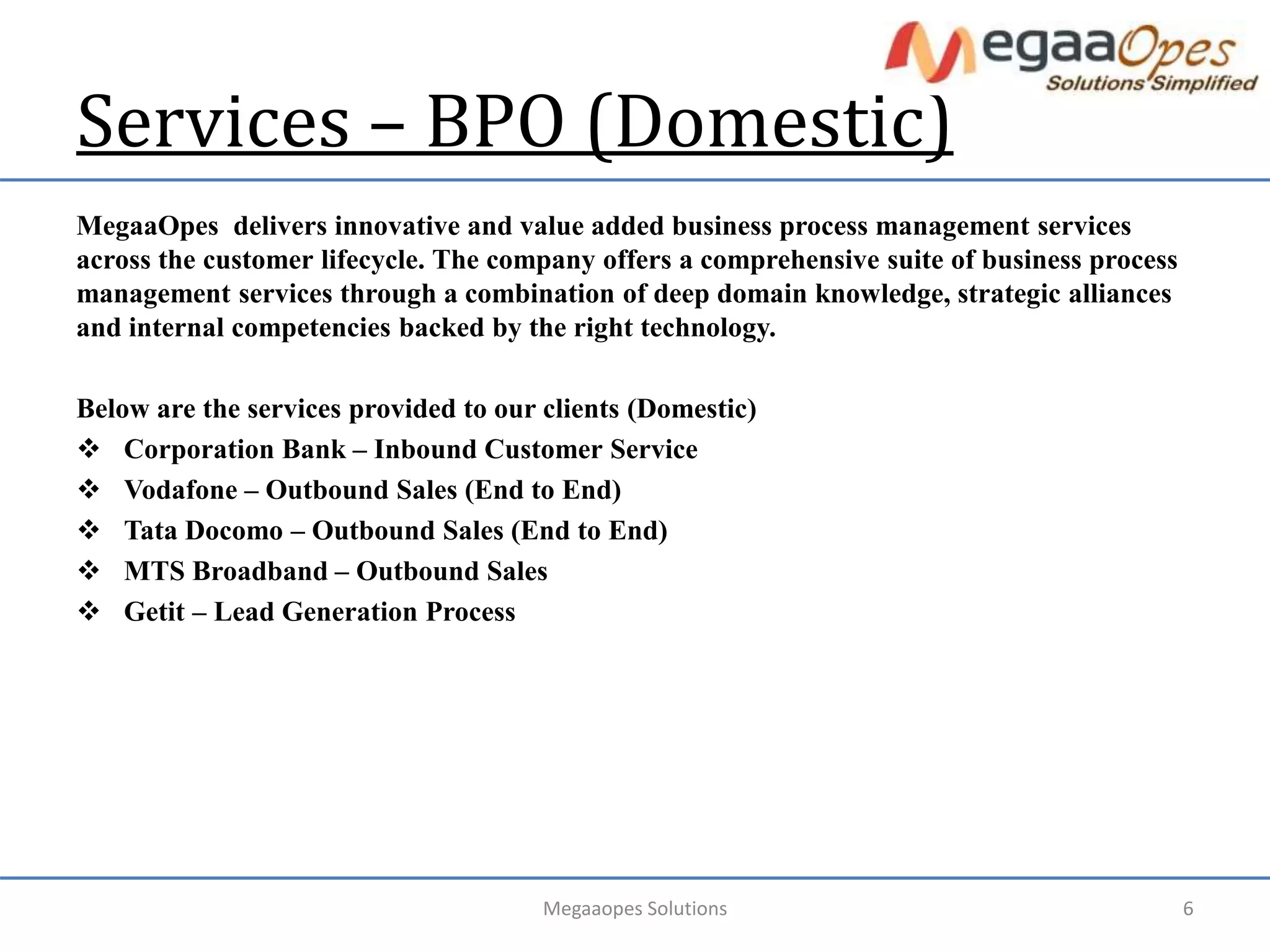 Company Profile - MegaaOpes BPO V5 | PPSX