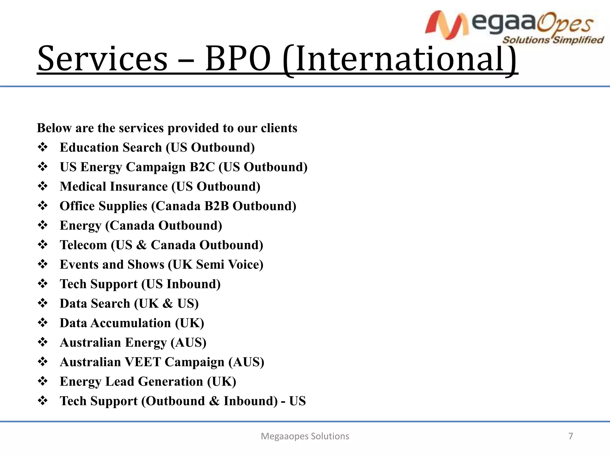 Company Profile - MegaaOpes BPO V5 | PPSX