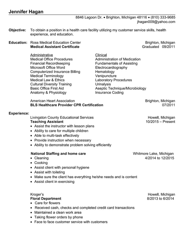 jennys updated resume 2015 | PDF