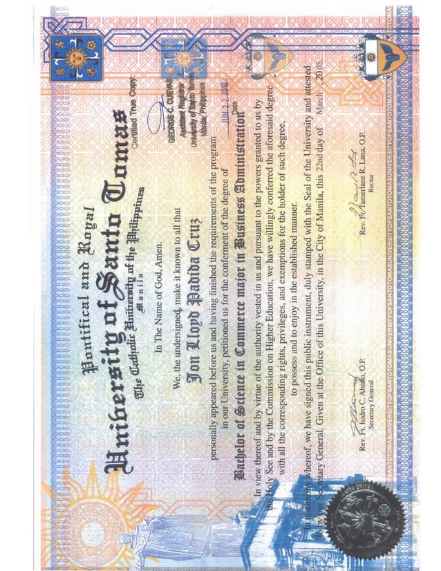 JPC - UST Diploma | PDF