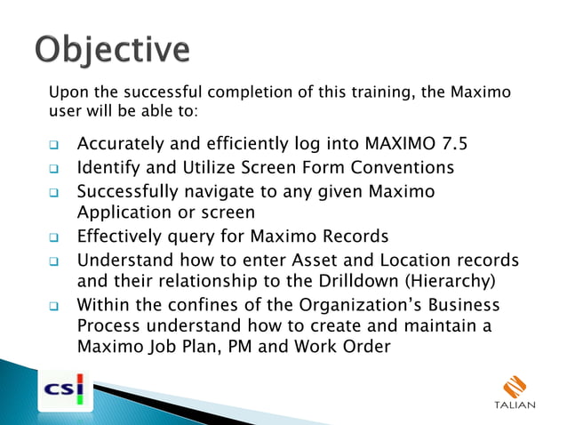 IBM Maximo Asset Management Training - Asset and Work Management for ...