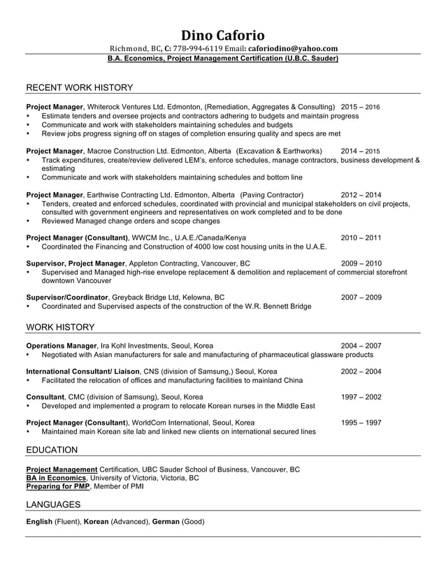 Dino 2016 Resume PDF | PDF | Civil Engineering Industry | Industries