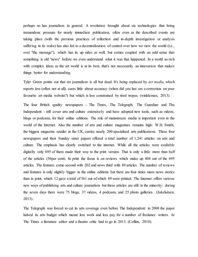 Arts Journalism | PDF