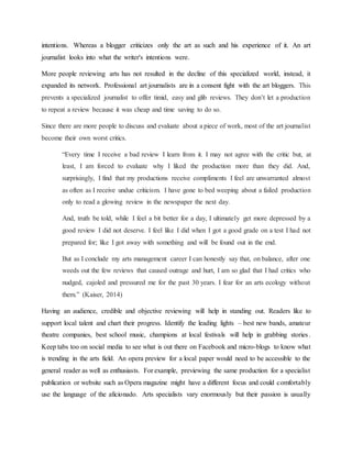 Arts Journalism | PDF