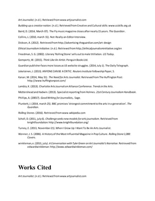 Arts Journalism | PDF