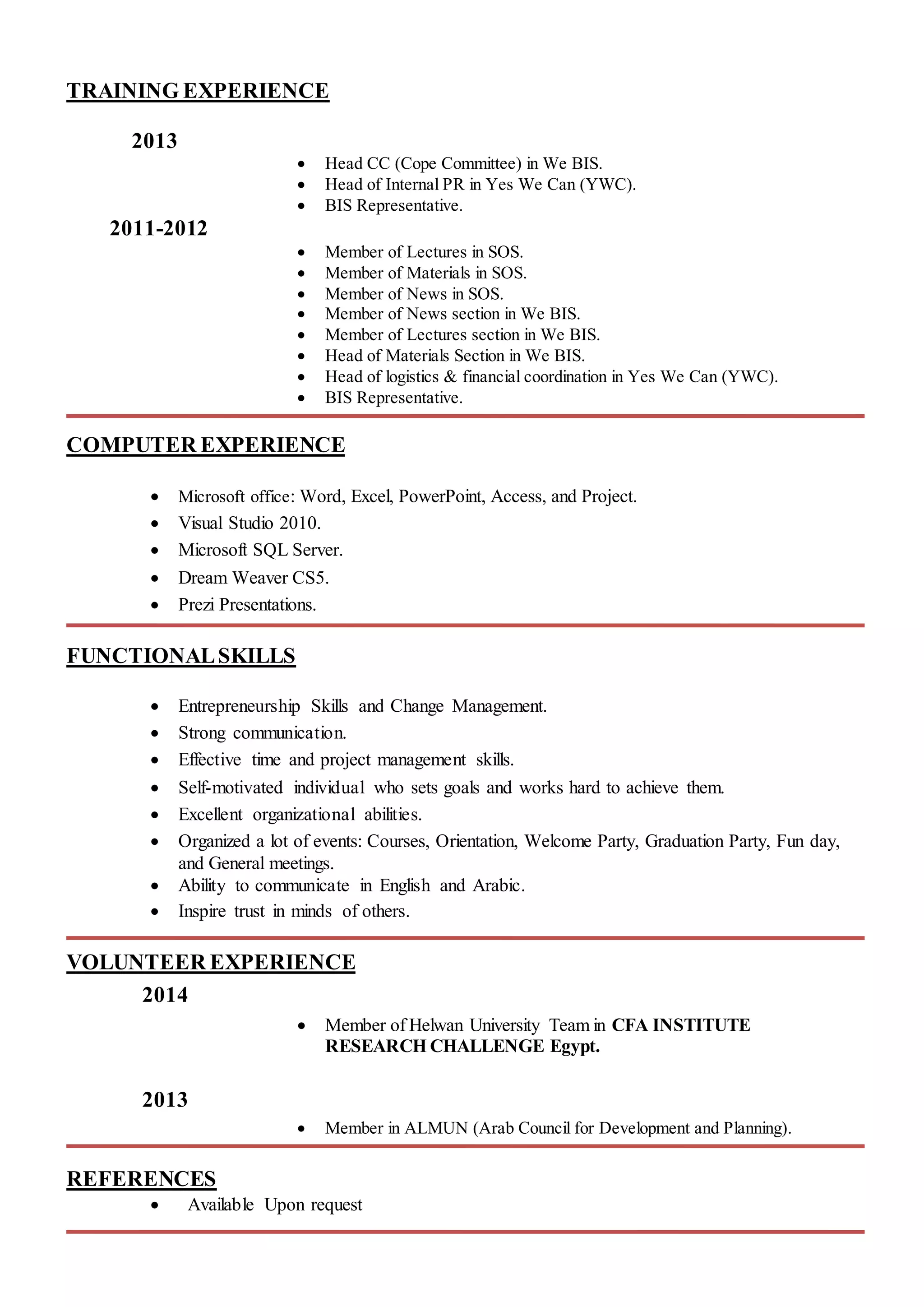 CV ( Mira Tamer) | PDF