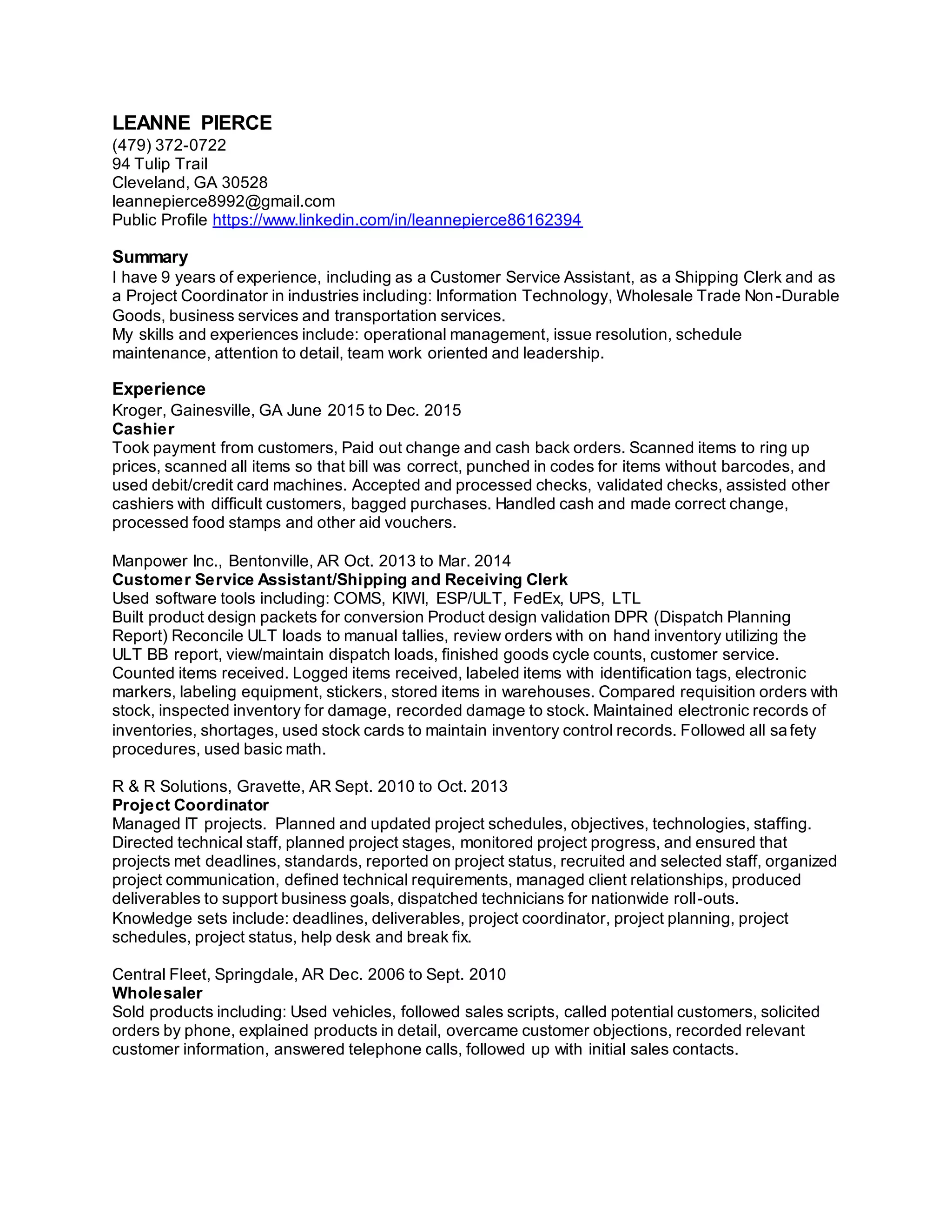 Leanne resume 2016 | DOCX