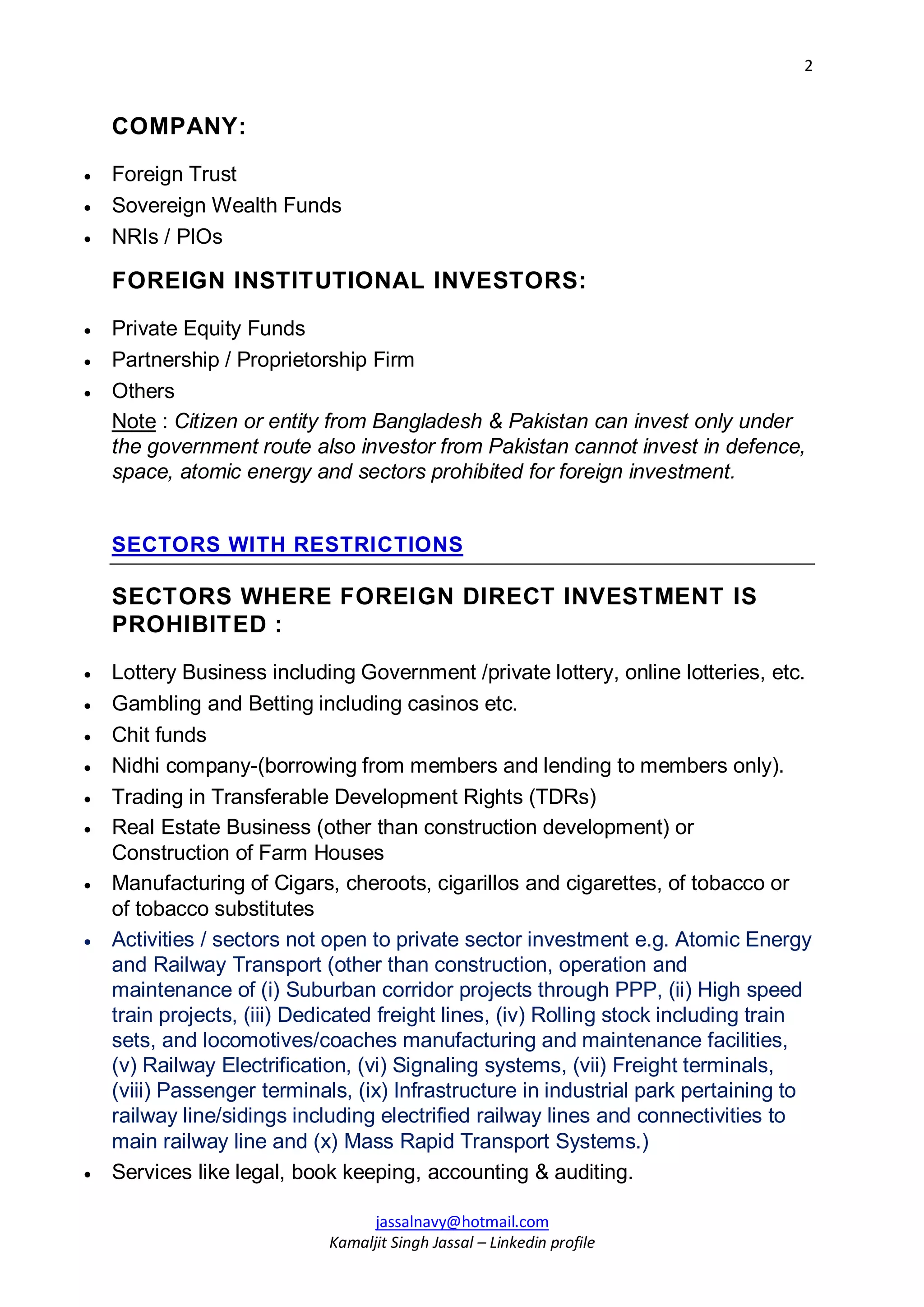 FDI Policy in India MAKE in INDIA | PDF
