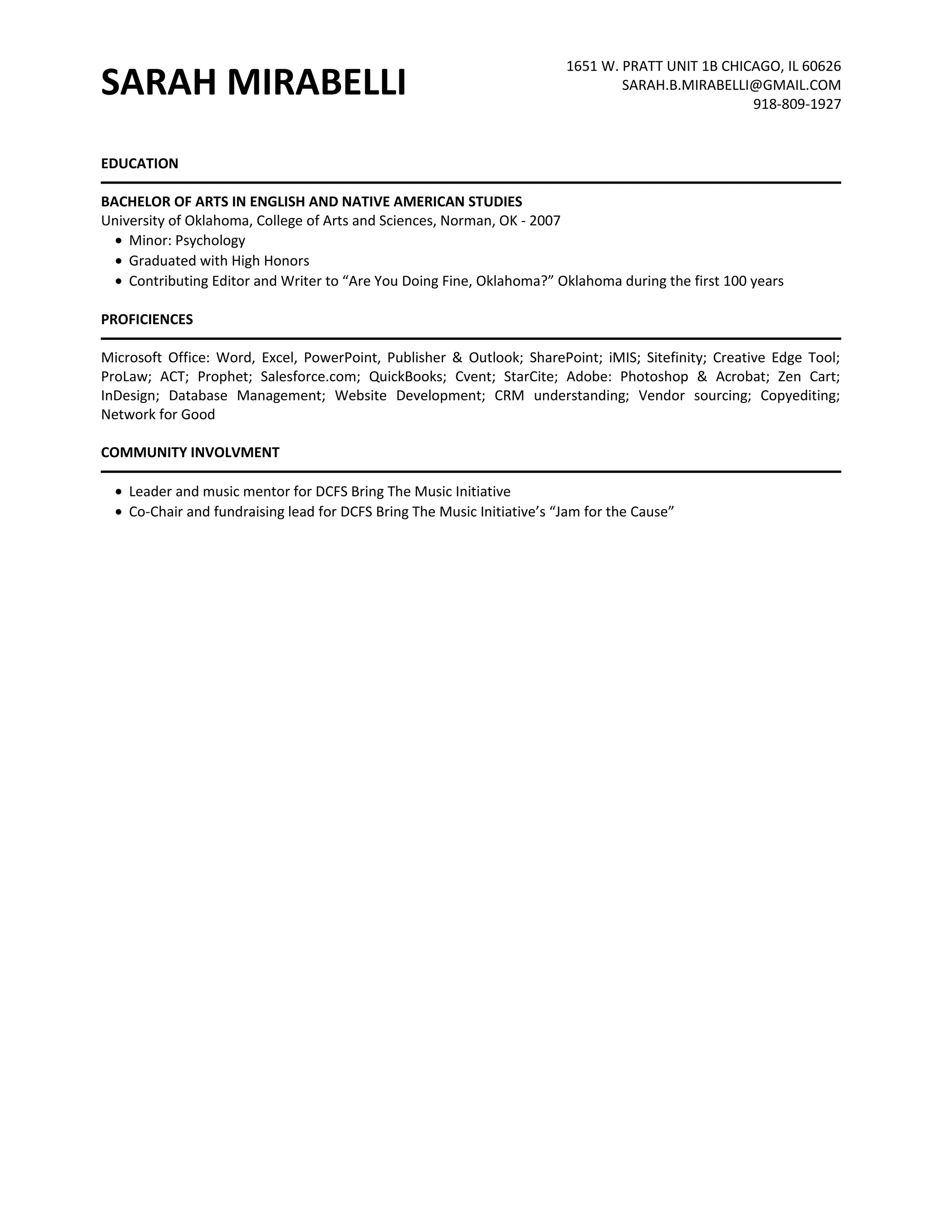 Sarah Mirabelli_Resume | PDF