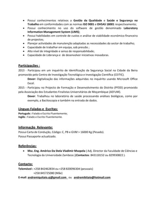 CURRICULUM VITAE (PORTUGUES) actual | PDF