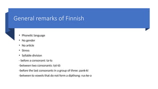 basic Finnish very first lesson to start studying | PPTX