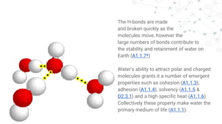 A1.1.2.pptx water - hydrogen bonding of water | PPTX
