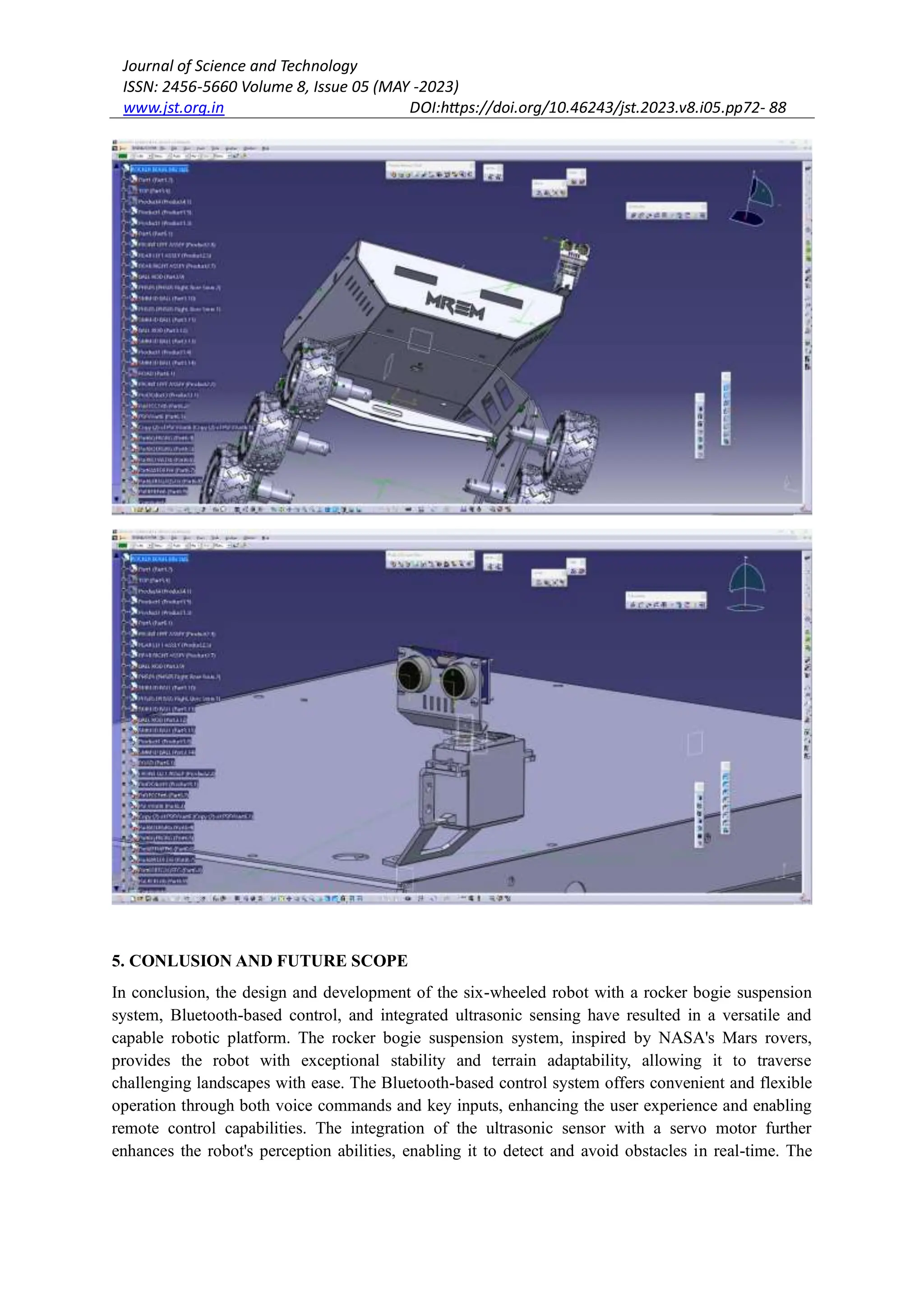 Design and Development of Six-Wheeled Robot with Rocker Bogie Suspension System | PDF