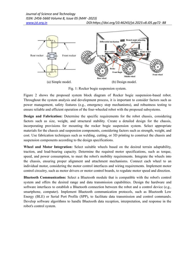 Design and Development of Six-Wheeled Robot with Rocker Bogie Suspension System | PDF