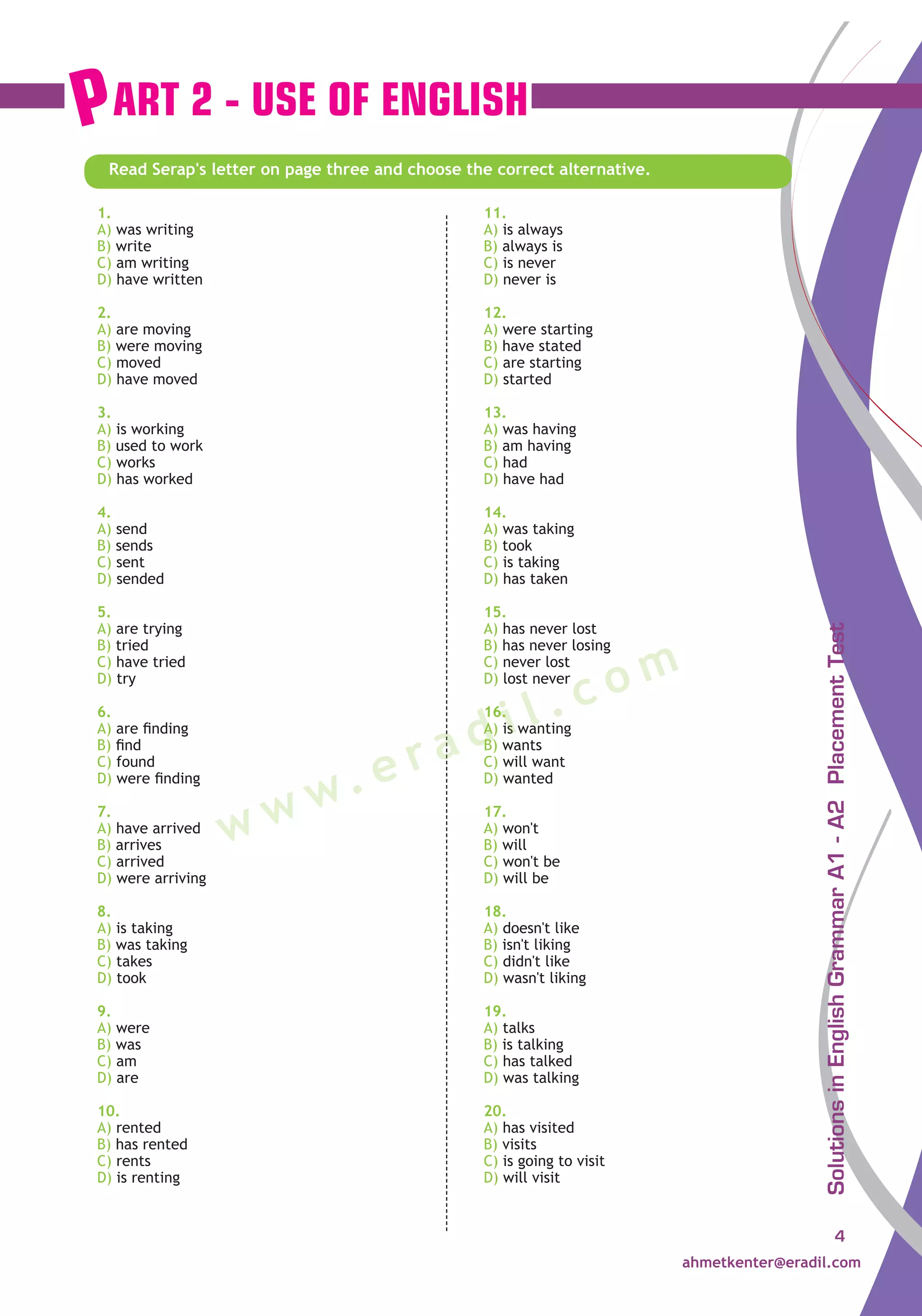 A1 a2 placement test with listening | PDF