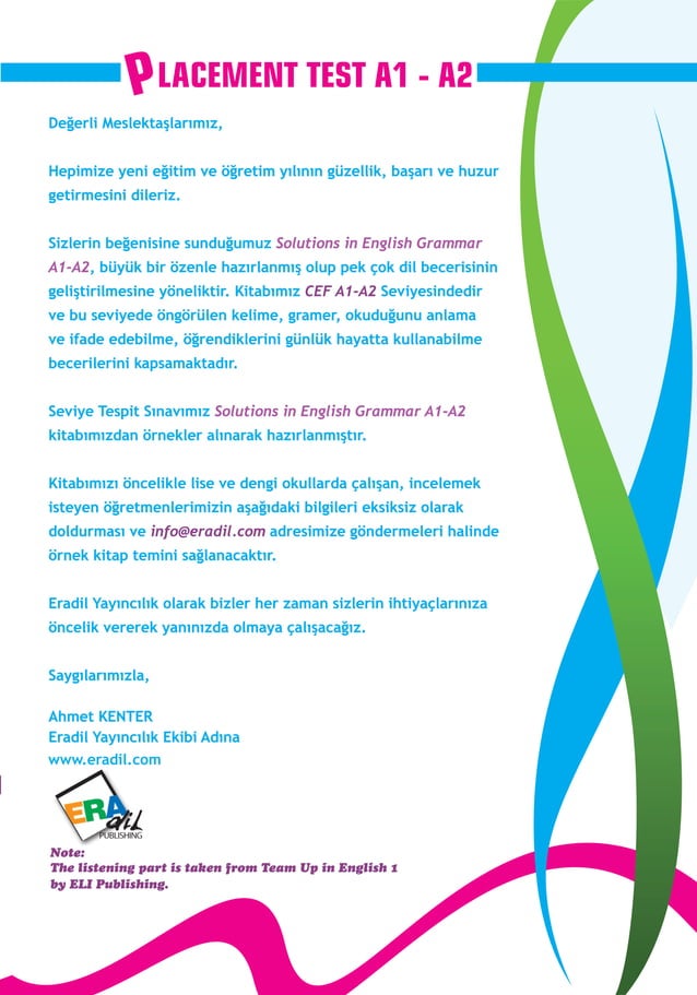 A1 a2 placement test with listening | PDF | Education