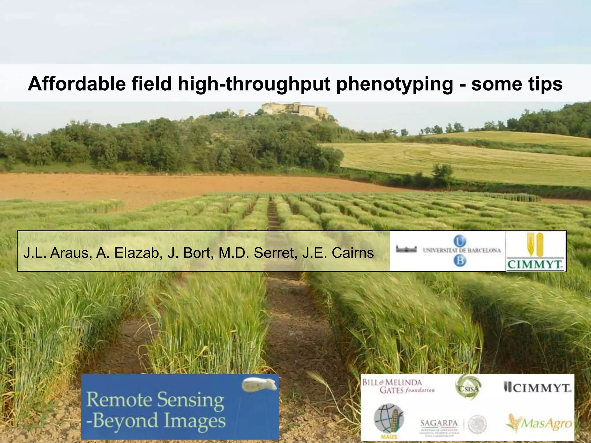 Affordable field high-throughput phenotyping - some tips | PPTX