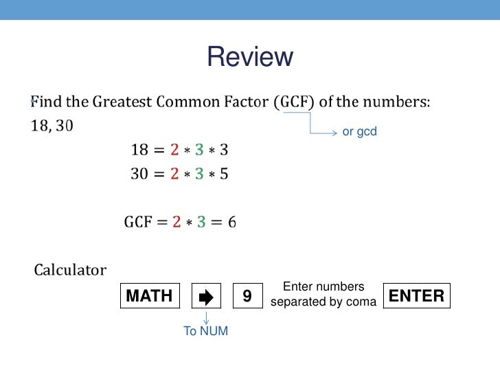 A1 factoring gcm and grouping