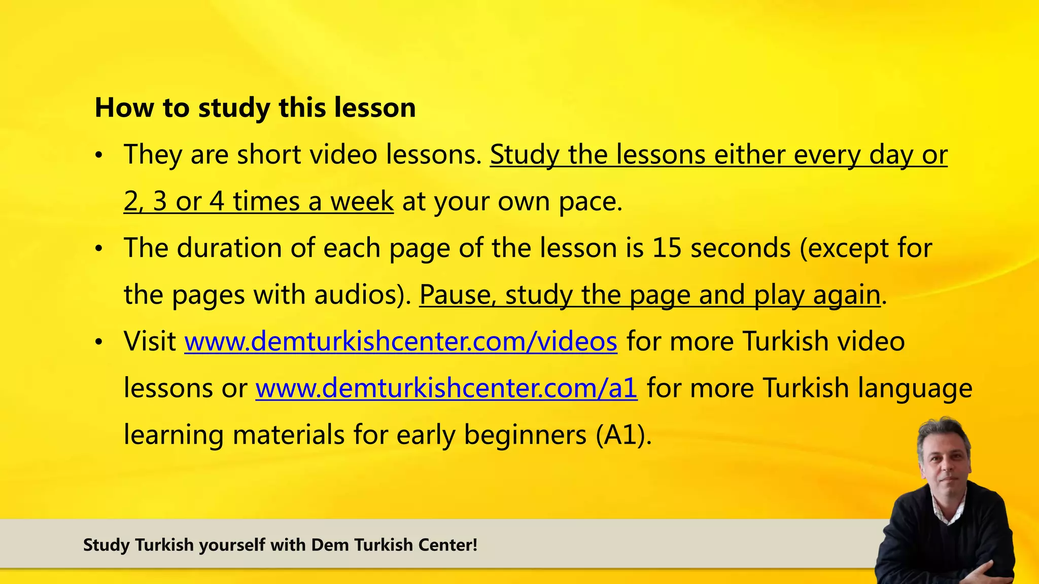 Free Turkish Lessons - Alphabet & Vowel Harmony in Turkish | PPT