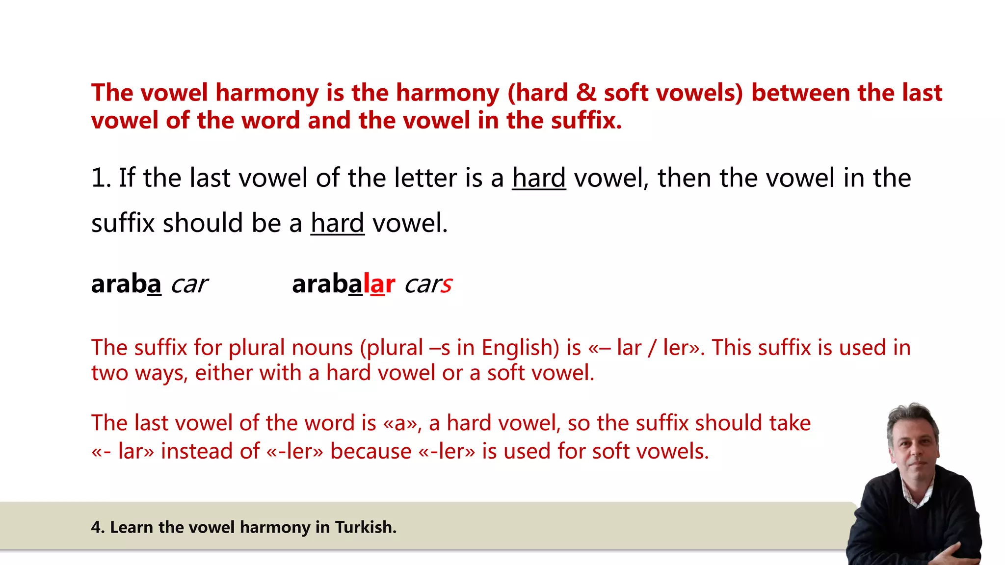 Free Turkish Lessons - Alphabet & Vowel Harmony in Turkish | PPTX