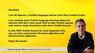 Turkish Grammar - Basic Adjectives | PPTX