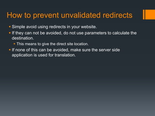 A10 - Unvalidated Redirects and Forwards