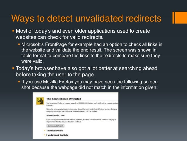 A10 - Unvalidated Redirects and Forwards