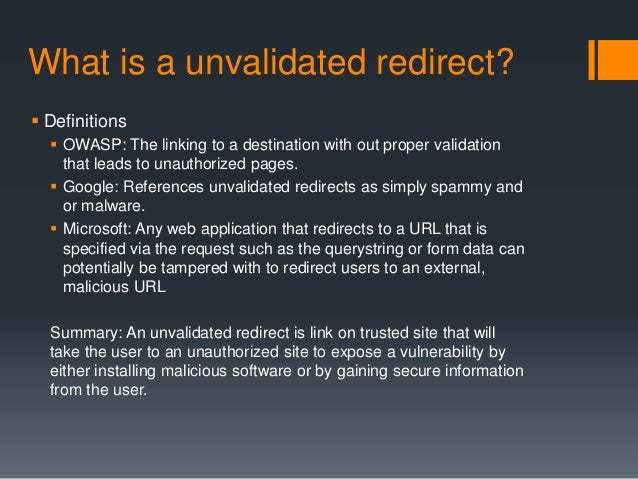A10 - Unvalidated Redirects and Forwards