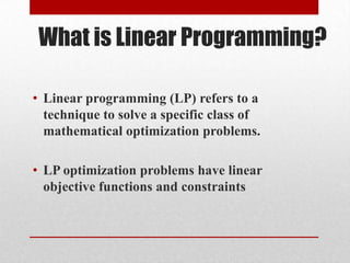 linear programming | PPT