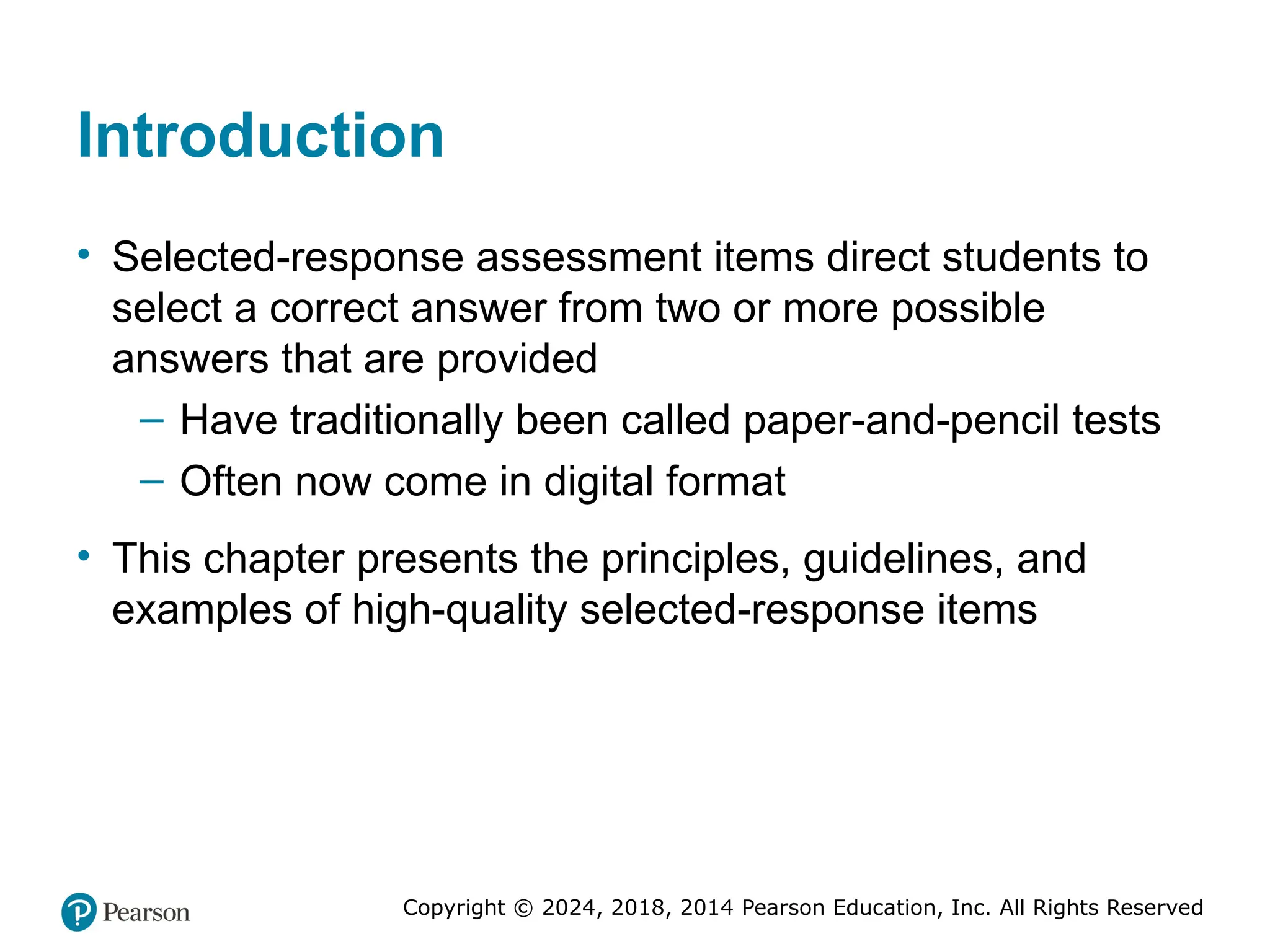 Selected response assessment multiple assessments | PPTX