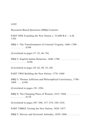 A103Document-Based Questions (DBQ) ContentsPART ONE Fo.docx