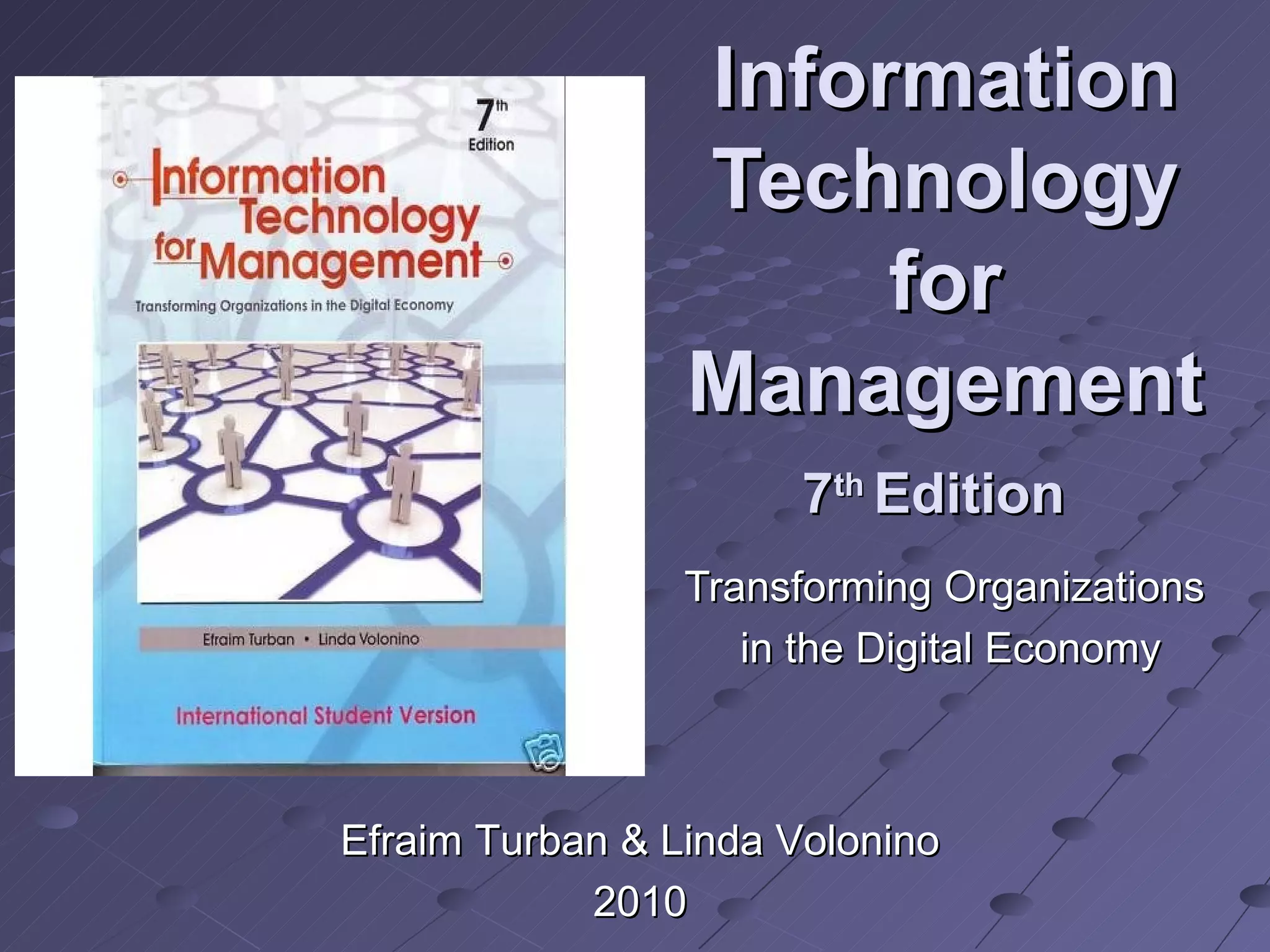 A103 information technology for management 7th edition | PPT ...