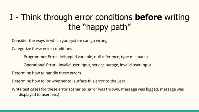 EDD (Error Driven Development) | PPT