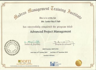 ADVANCED PROJECT MANAGEMENT | PPT