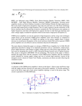 A 10 d bm 25 dbm, 0.363 mm2 two stage 130 nm rf cmos power amplifier | PDF