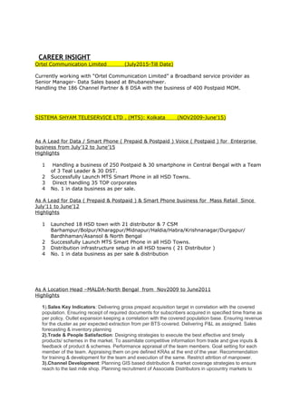 Resume- TIRTHA VRATA DAS | PDF