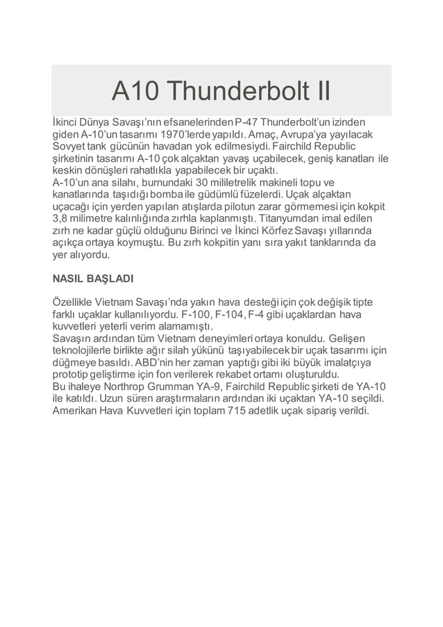 A10 thunderbolt 2 | PDF