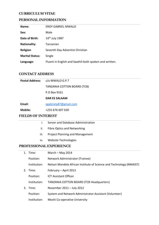 CURRICULUM VITAE | PDF