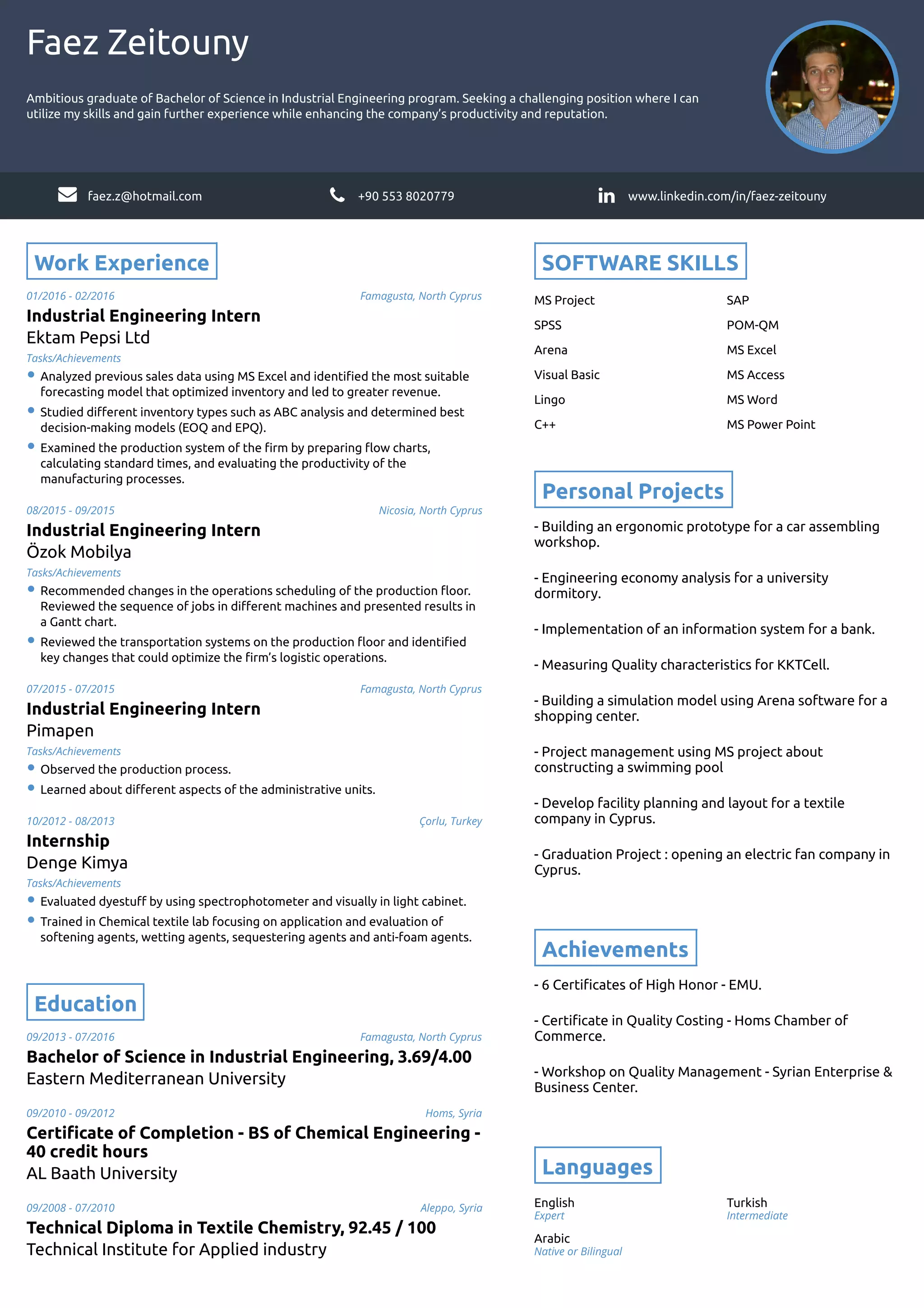 Faez's Mini CV | PDF