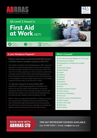 ABRRAS - First Aid Brochure A5 Print | PDF