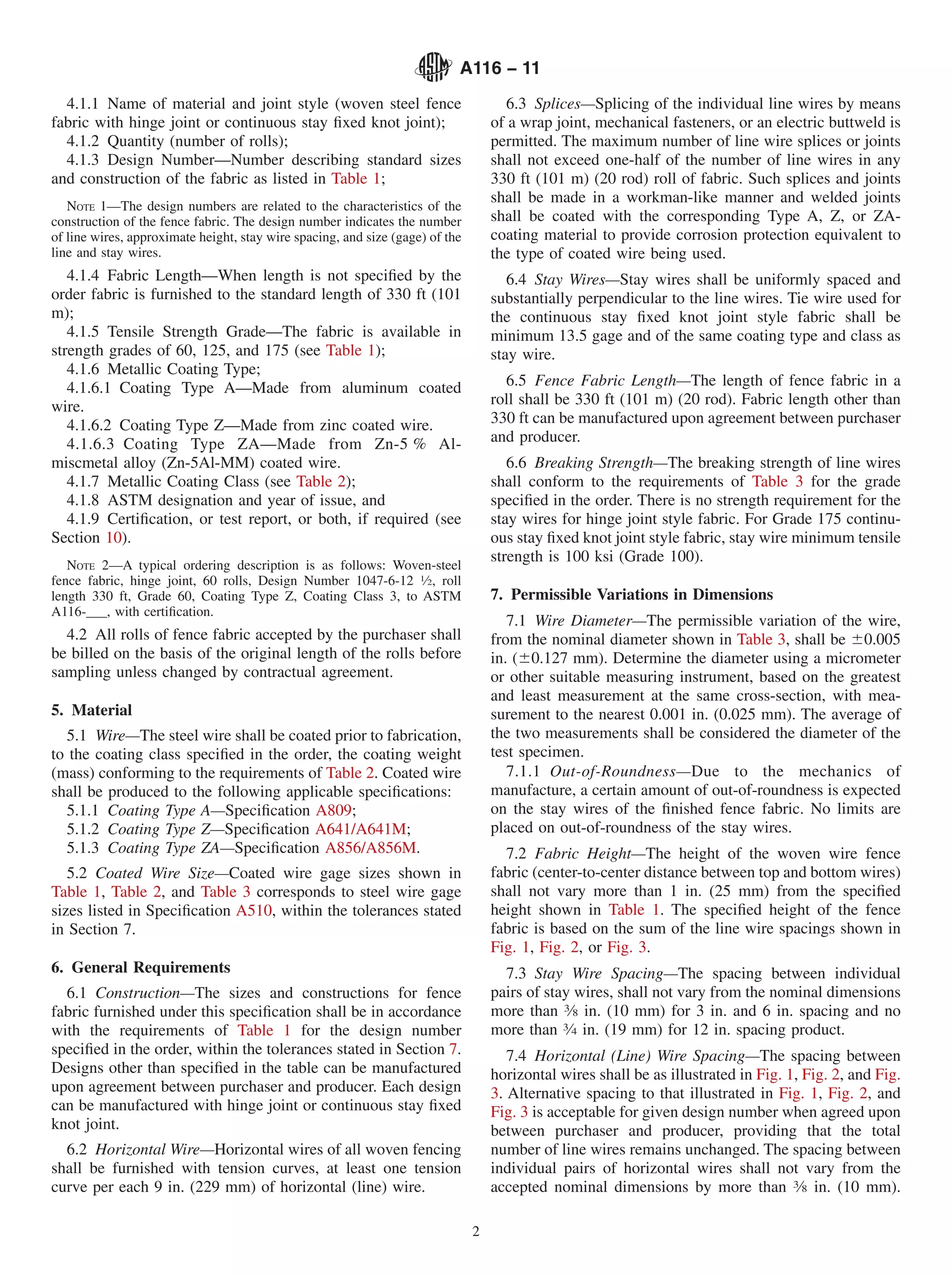 A116 11 standard specification for metallic-coated, steel woven wire ...