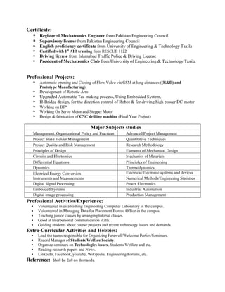 Mechanical Engineer Resume | PDF