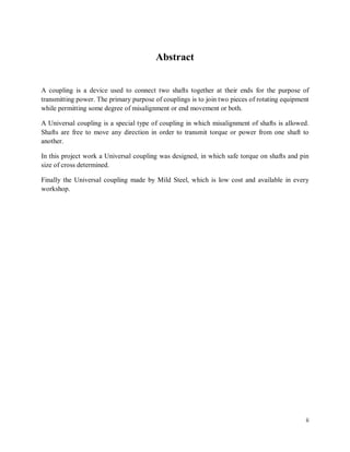 Design and construction of a Universal Couling | PDF