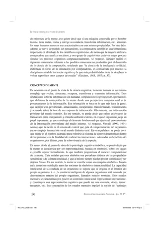 LA CIENCIA COGNITIVA Y EL ESTUDIO DE LA MENTE | PDF