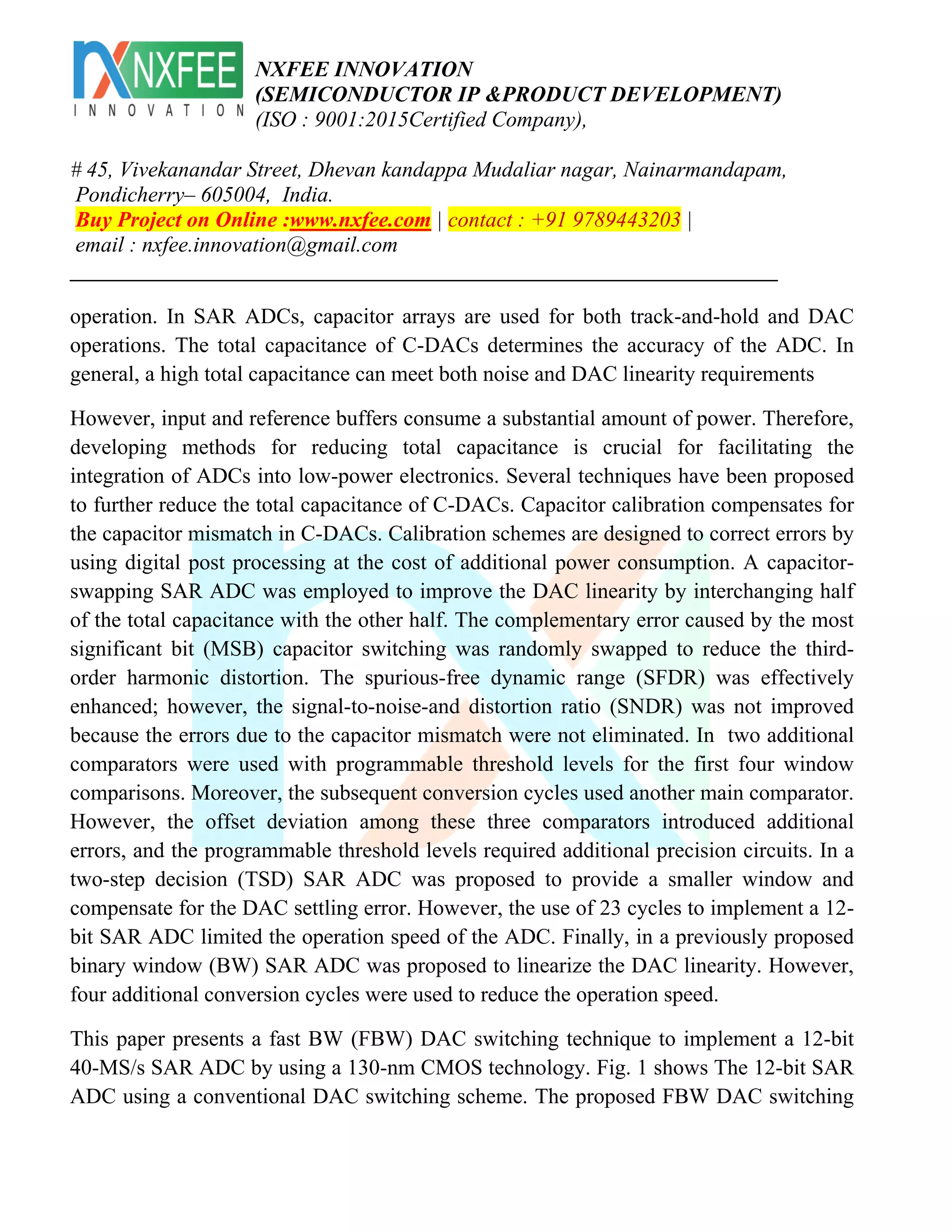 A 12 bit 40-ms s sar adc with a fast-binary-window dac switching scheme | PDF