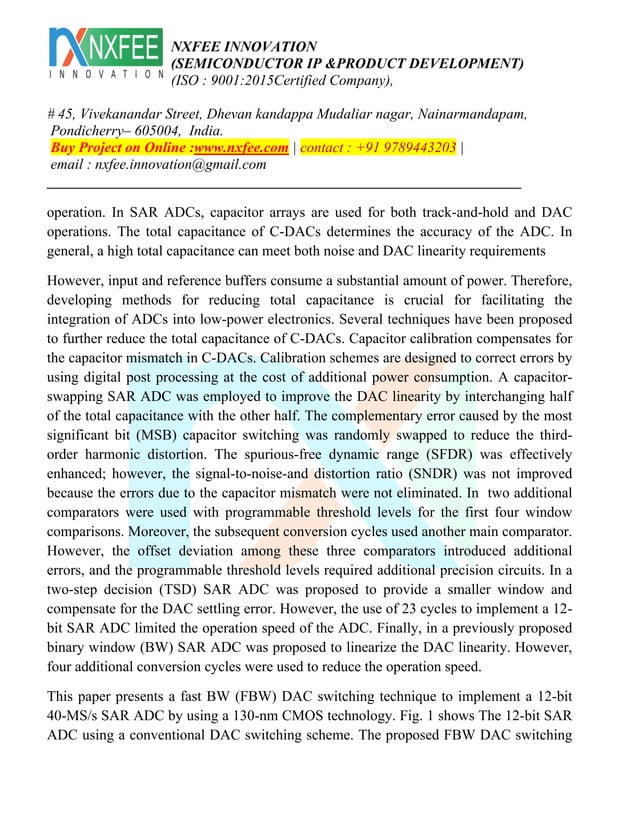 A 12 bit 40-ms s sar adc with a fast-binary-window dac switching scheme ...