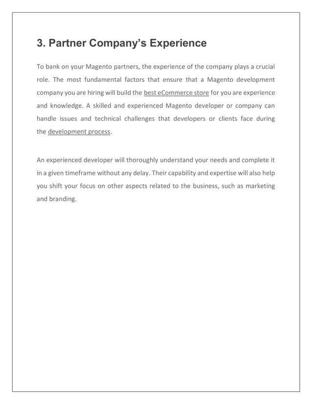 A 12-point Cheat Sheet to Hire a Magento Developer | PDF