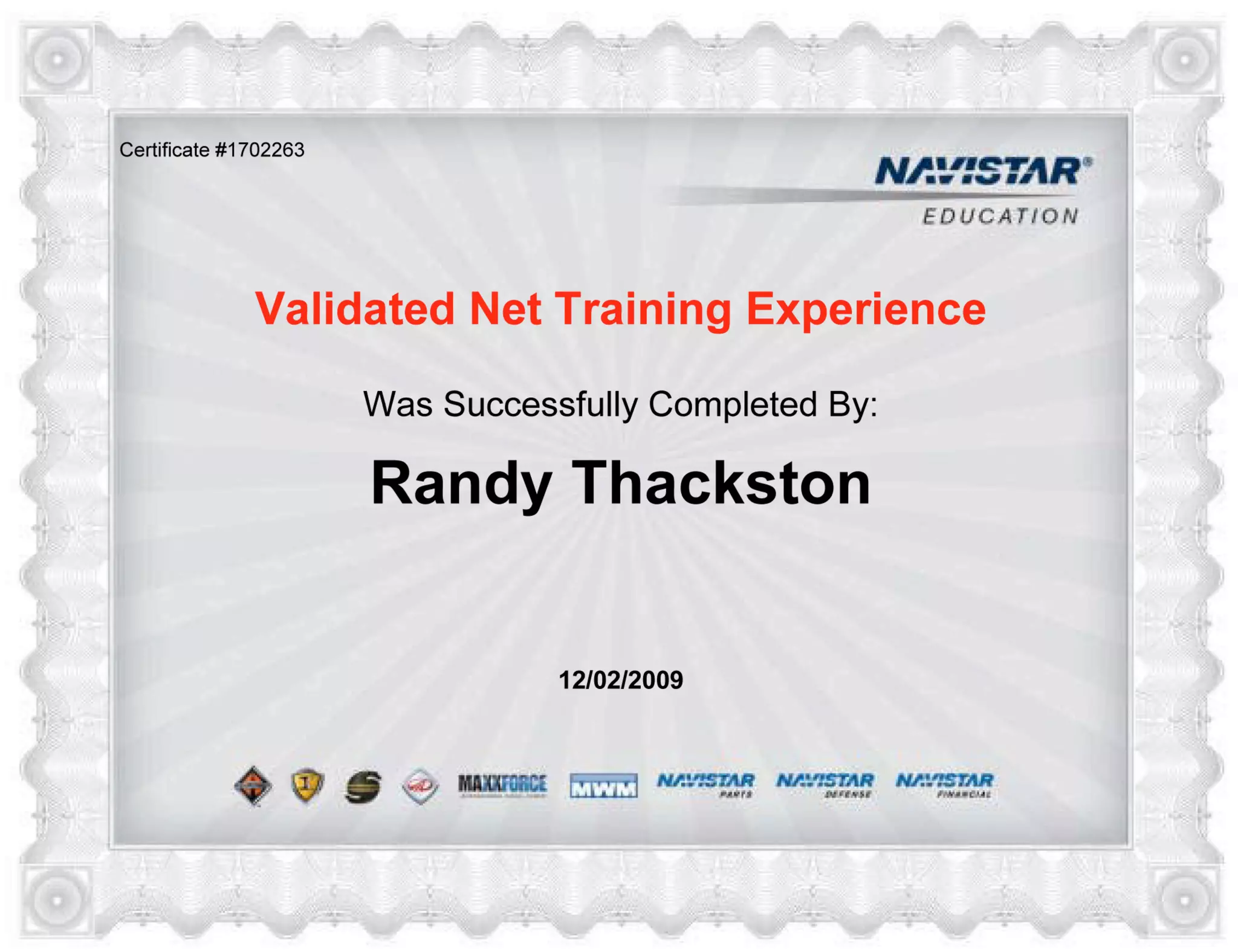 Validated NET Training Exp | PDF